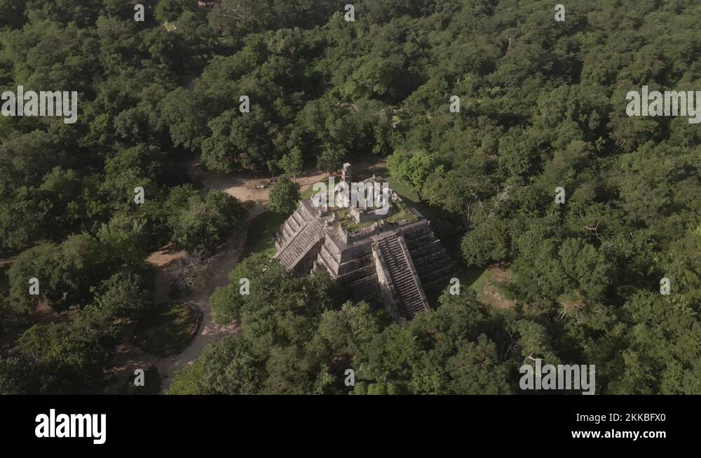 Chichen Itza, Mexico. Aerial View of Mayan Temple and Remains of ...