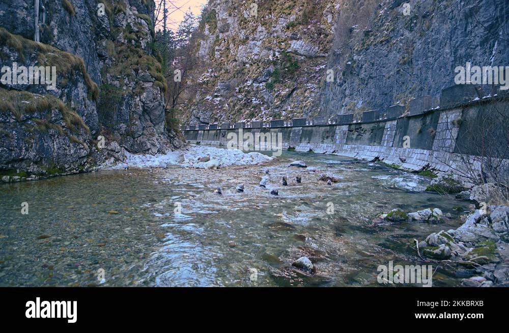 Pristine river Kokra flowing in Alpine glacial canyon Stock Video ...