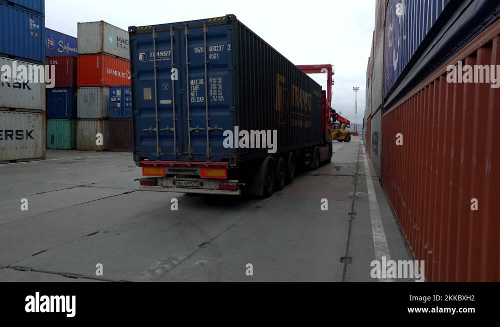 Ship drives loaded container Stock Videos & Footage - HD and 4K Video ...