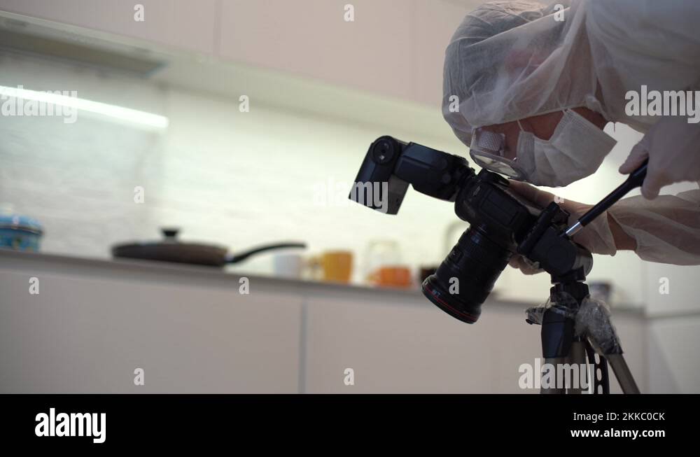 Crime Scene Site Police Photographer Indoors Forensic Domestic Murder ...