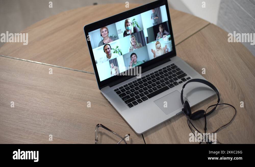 Video Conferencing technology in kitchen for video call with colleagues ...