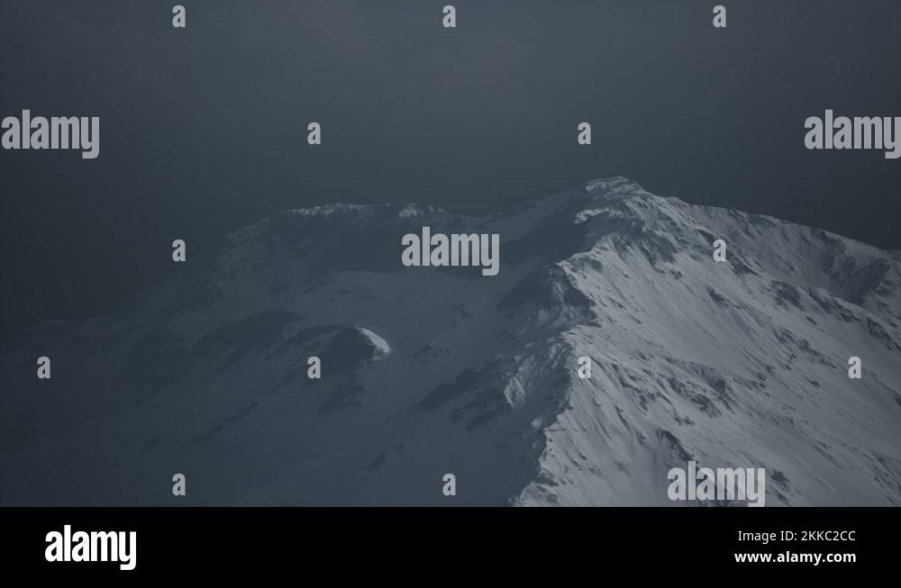 Dramatic dark rocky mountain with patches of snow in storm Stock Video ...