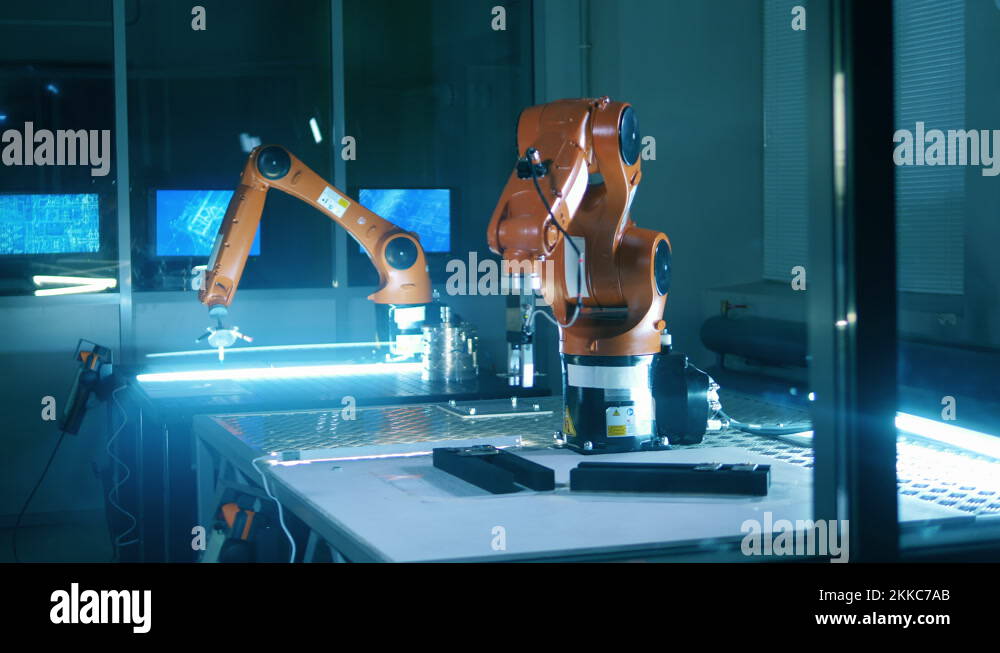 Robotic arms are relocating objects in a science lab Stock Video ... Robotic arms are relocating objects in a science lab Stock Video ...