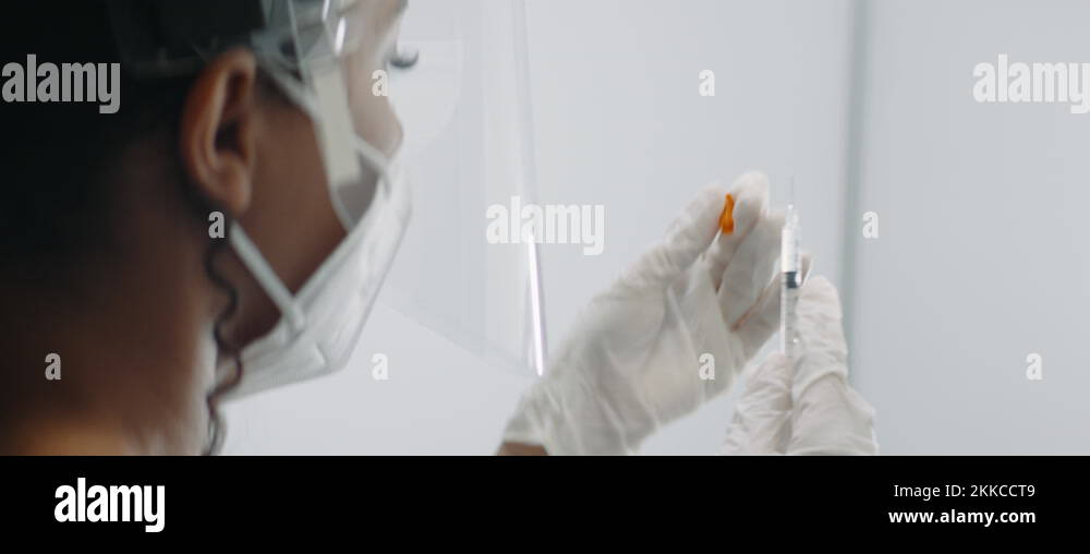 White female medical syringe injection needle cure woman Stock Videos ...