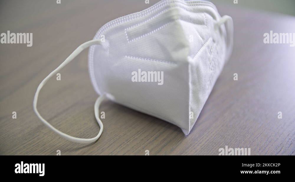 Medium close-up of an FFP2 face mask, which is mandatory to wear in ...