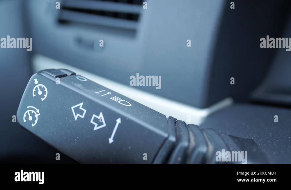 Man driving car and using turn signal switch Stock Video Footage - Alamy