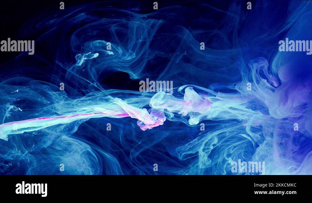 Acrylic colors in water. Ink blot. Abstract black background Stock ...