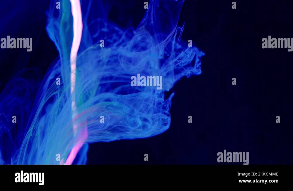 Acrylic colors in water. Ink blot. Abstract black background Stock ...