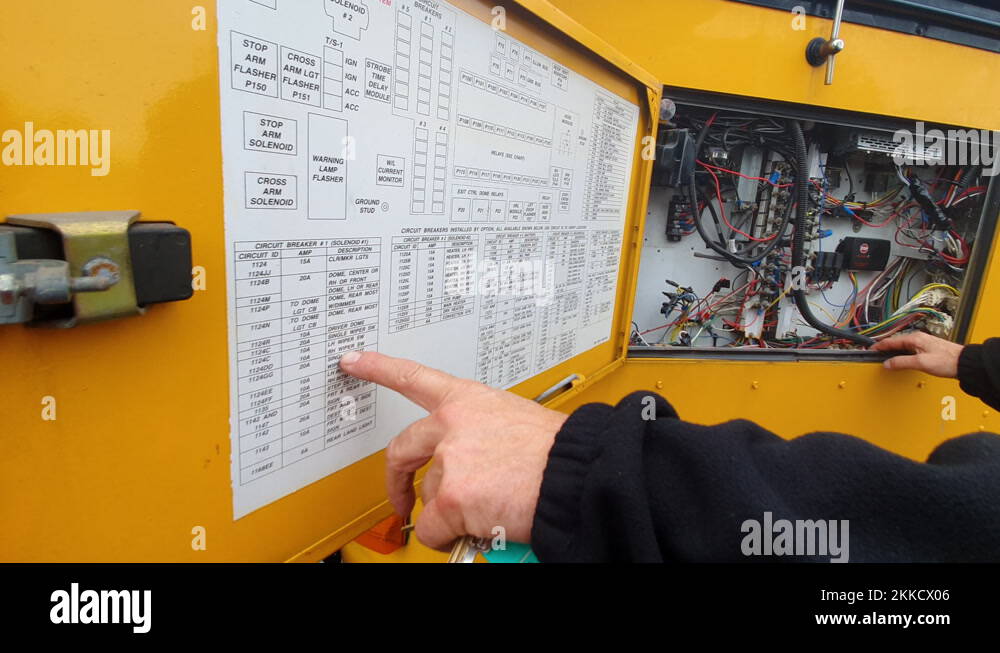 Electrical chart of a school bus Stock Video Footage - Alamy