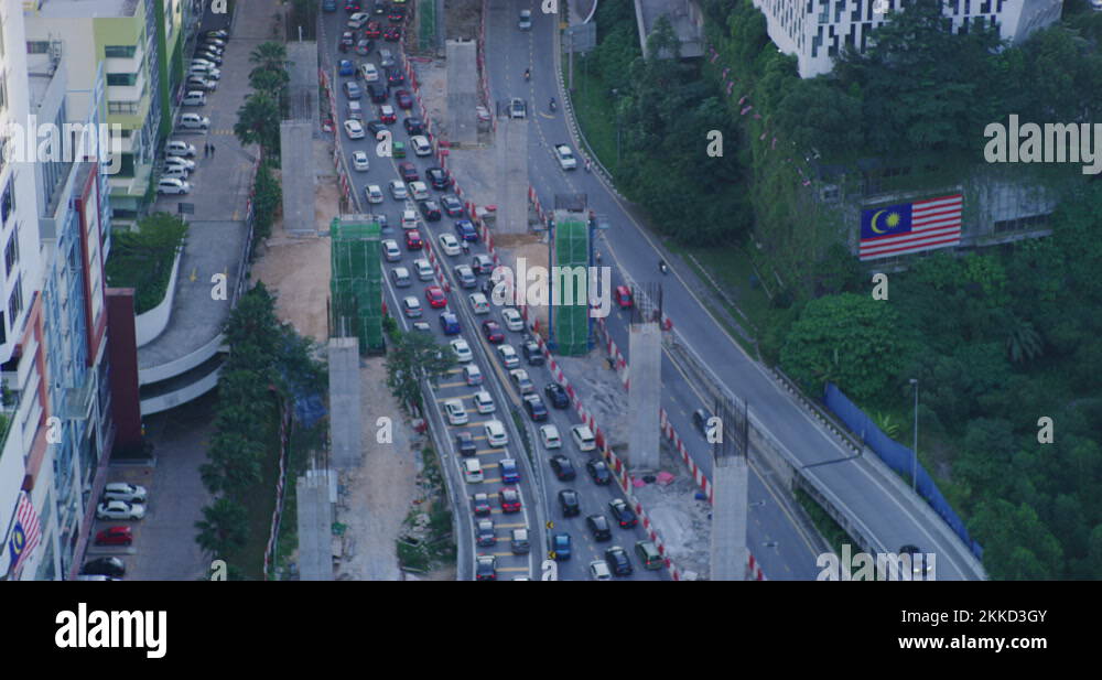 Traffic Jam at Empire City Neighborhood in Kuala Lumpur, Malaysia Stock ...