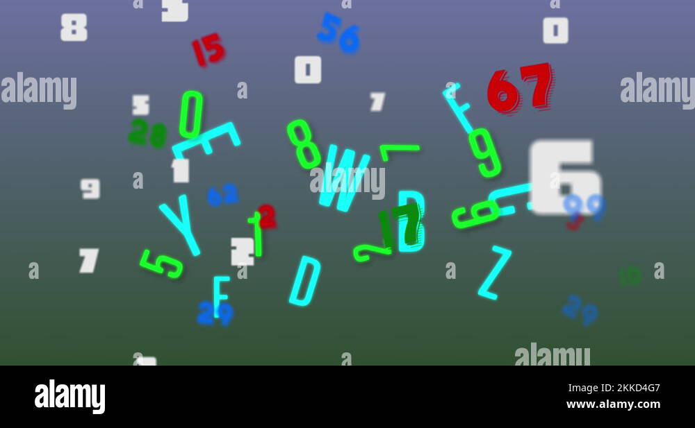 Digital animation of multiple changing numbers and alphabets floating against Stock Video ...