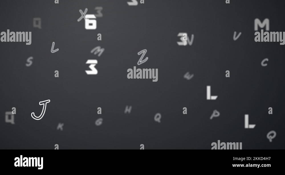 Digital animation of multiple changing numbers and alphabets floating against Stock Video ...