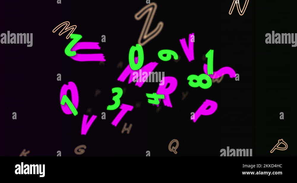 Digital animation of multiple changing numbers and alphabets floating against on Stock Video ...