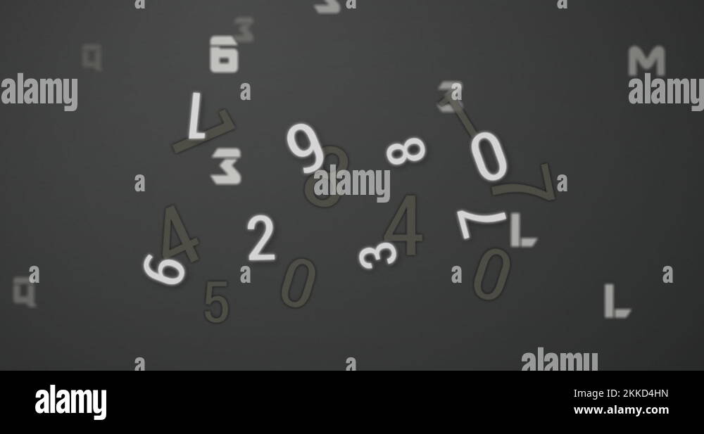 Digital animation of multiple changing numbers and alphabets floating against Stock Video ...