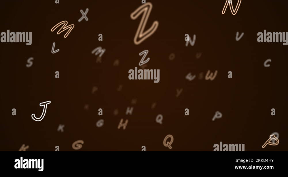 Digital animation of multiple alphabets floating and moving against black Stock Video Footage ...
