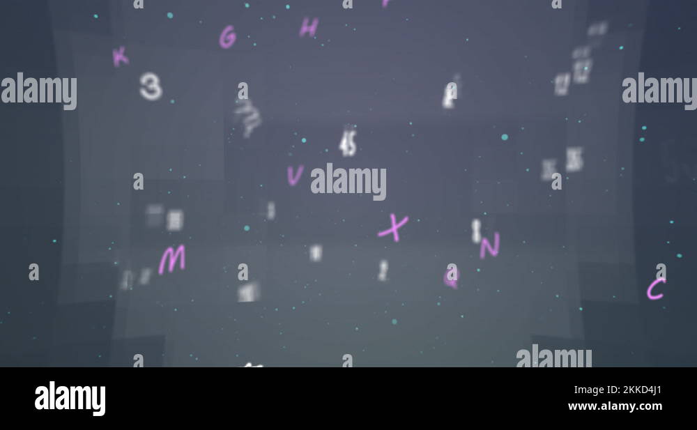 Digital animation of multiple changing numbers and alphabets against black Stock Video Footage ...