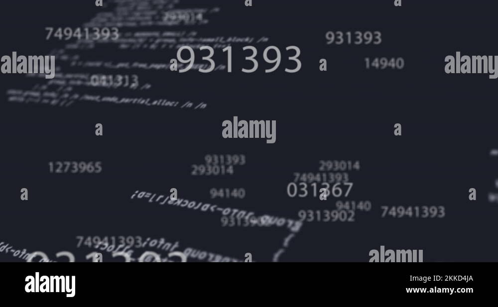 Digital animation of multiple changing numbers floating against data processing Stock Video ...