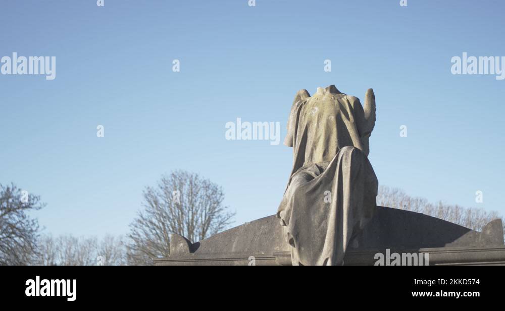 Beautiful Gothic headless angel orbiting shot Stock Video Footage - Alamy
