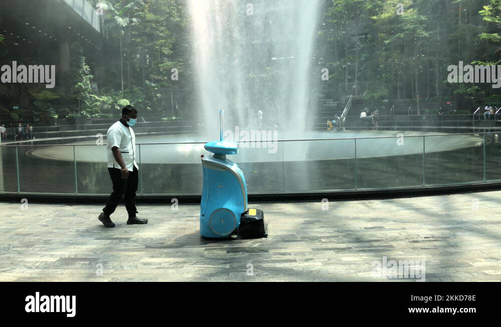 Singapore: Autonomous cleaning robot at Jewel Terminal Changi Airport ...