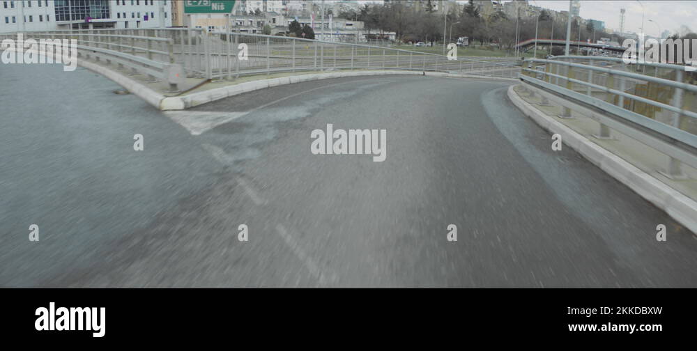 Slow driving across roundabout crossing Stock Video Footage - Alamy