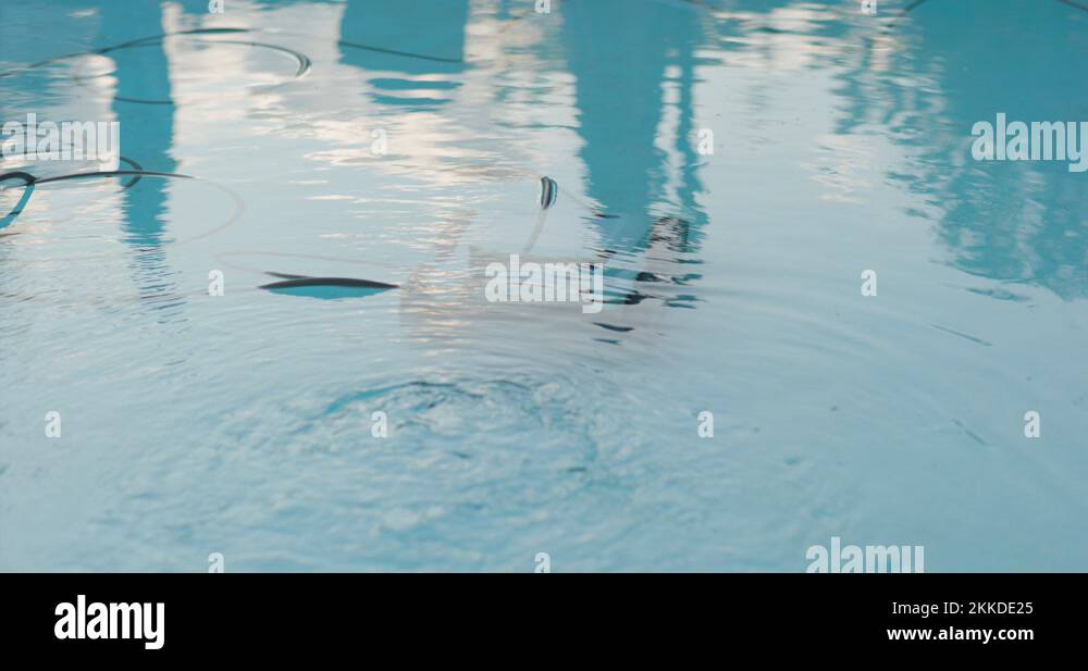 Electric Pool Cleaning Robot Descends into Deep Section of Swimming ...
