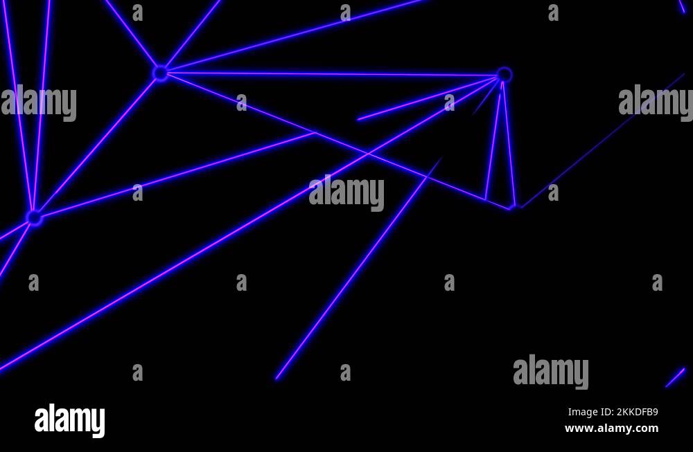 Neon seamless animation background 2D geometric shapes with neon moving ...