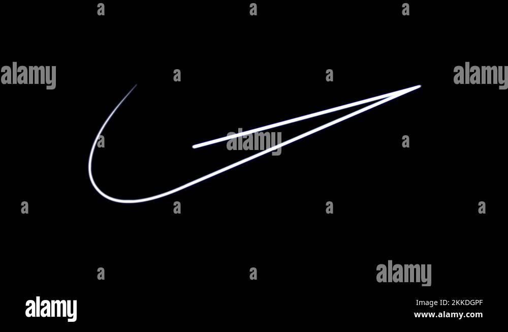 Neon animation seamless movement of Nike Company logo Stock Video ...