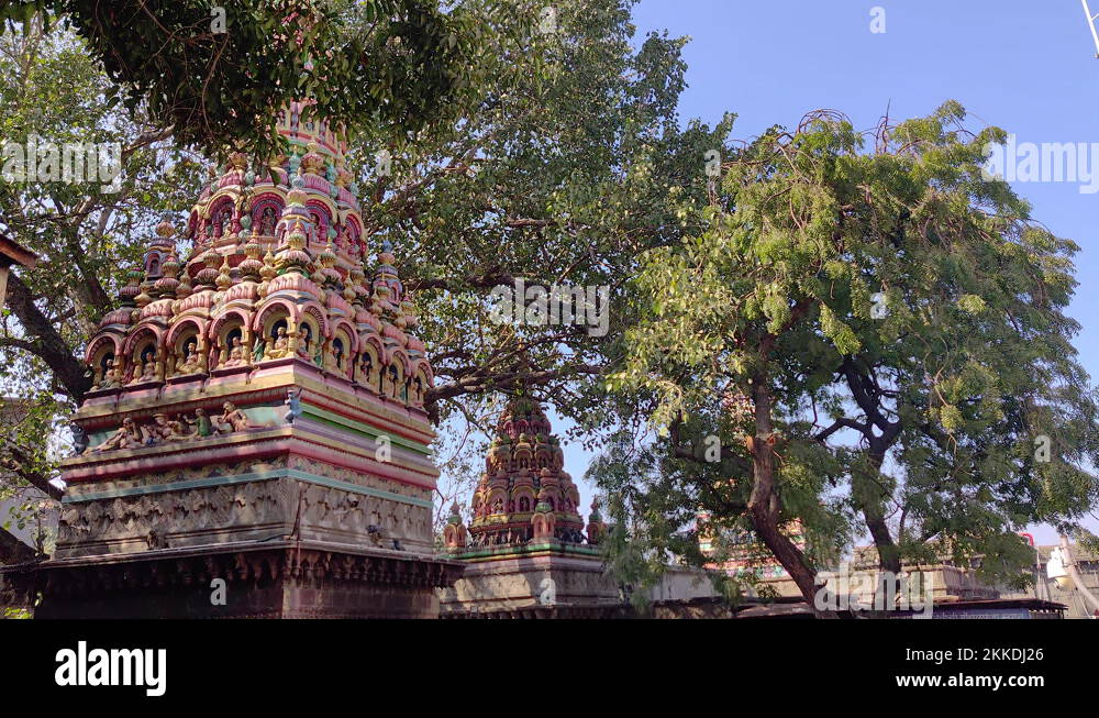 Tilt Down Shot Inside Ancient Hindu Tuljabhavani Temple , Tuljapur ...