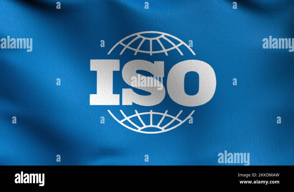 Seamless Loop 4K VDO. Flag of ISO or International Organization for ...