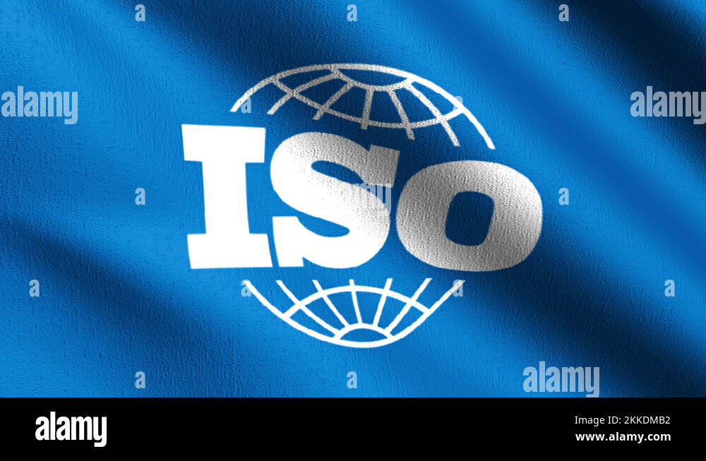 Seamless Loop 4K VDO. Flag of ISO or International Organization for ...
