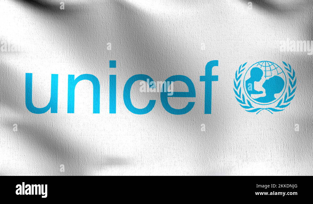 Seamless Loop 4K VDO. Flag of UNICEF, The United Nations Children's ...