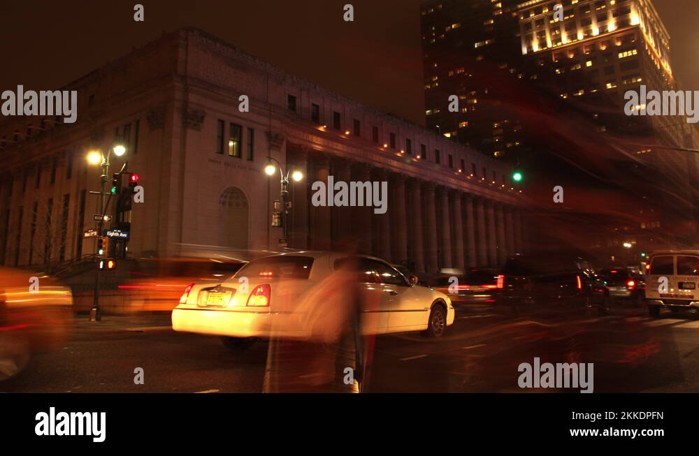 Timelapse Post Office at Night in New York City Stock Video Footage - Alamy