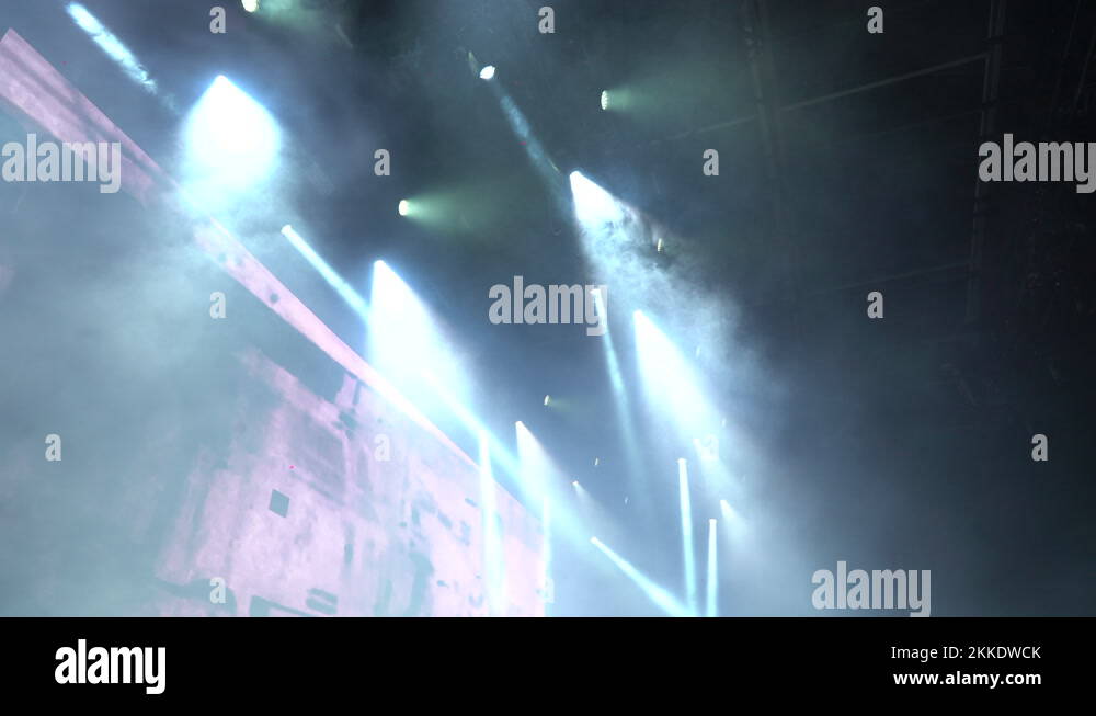 4K Over head lighting rig of a festival or concert stage Stock Video ...