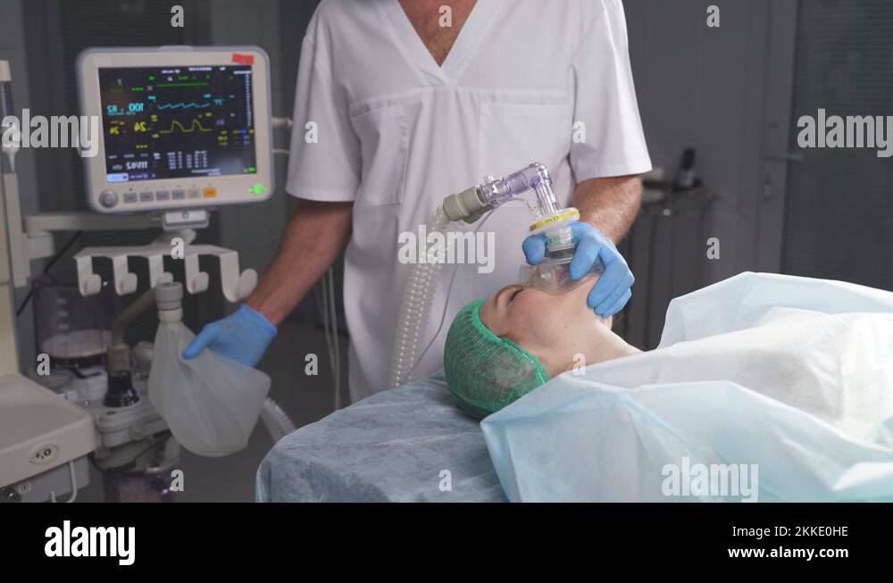 Medical doctor giving anesthesia to young girl in hospital Stock Video ...