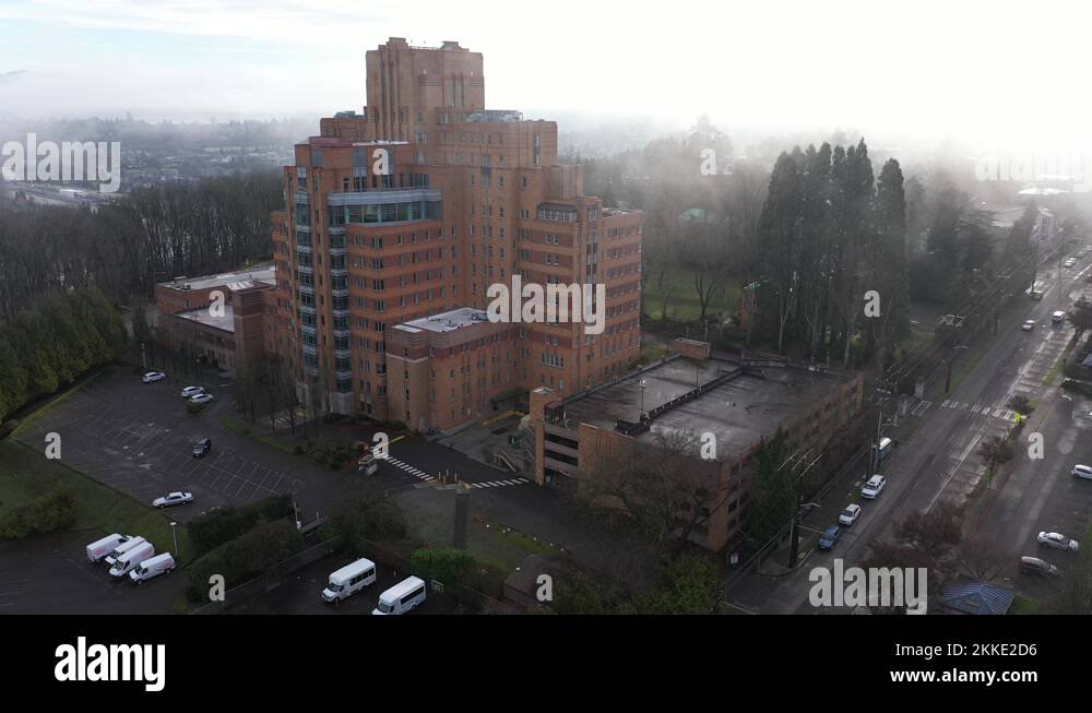 Cinematic bird's eye view of the iconic Pacific Tower on North Beacon ...