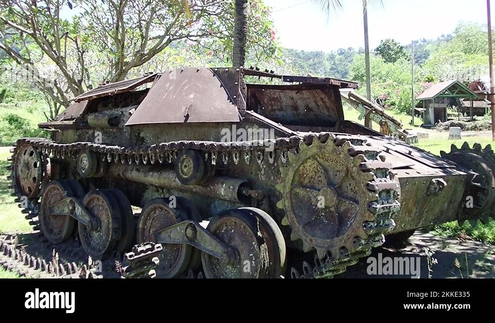World War 2 war relics in Rabaul Papua New Guinea tank Stock Video ...