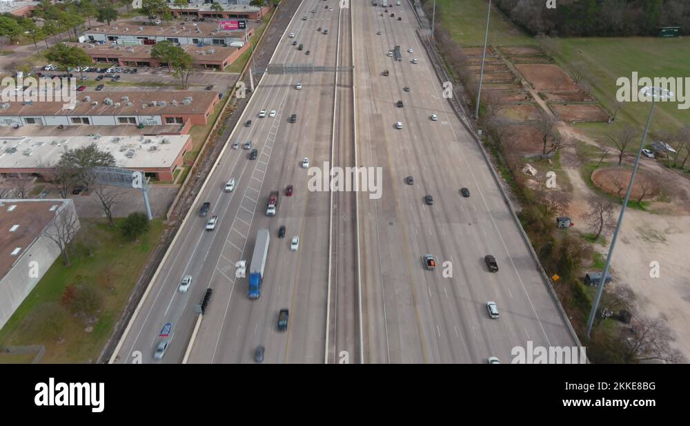 Establishing shot of cars on I-10 West freeway in Houston, Texas Stock ...
