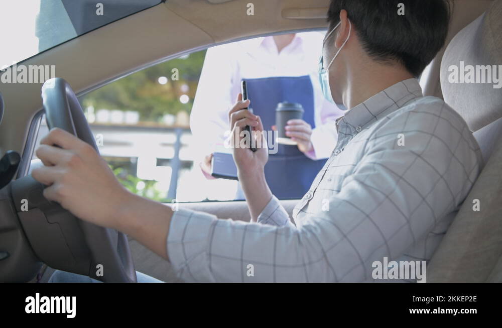 Coffee shop concept of 4k Resolution. Male Asian customers are getting ...