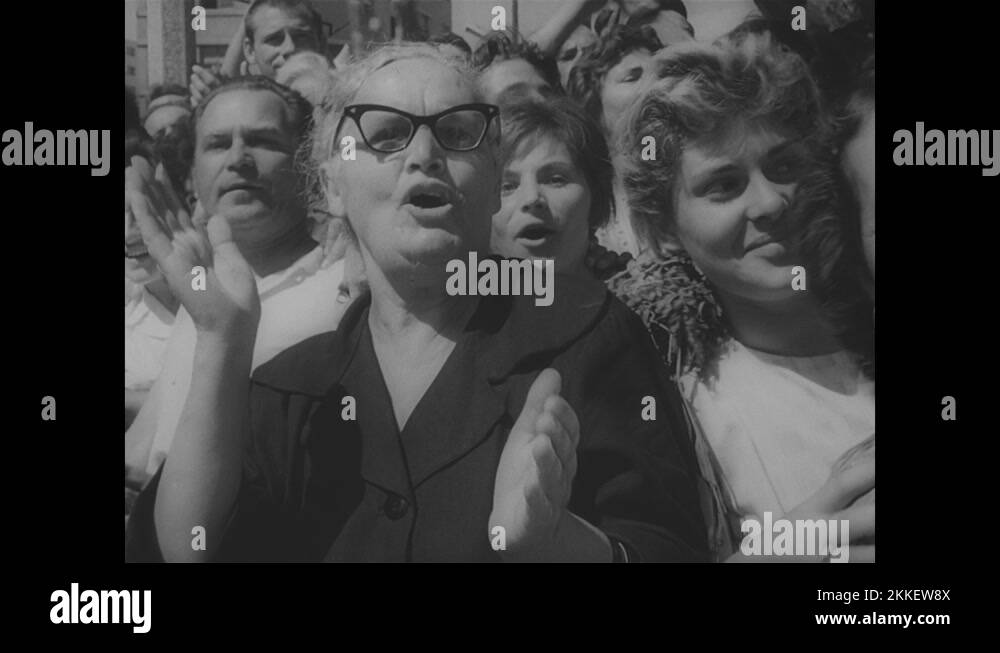 1960s: Khrushchev and Tito talk, gesture, walk, wave near crowd, old ...