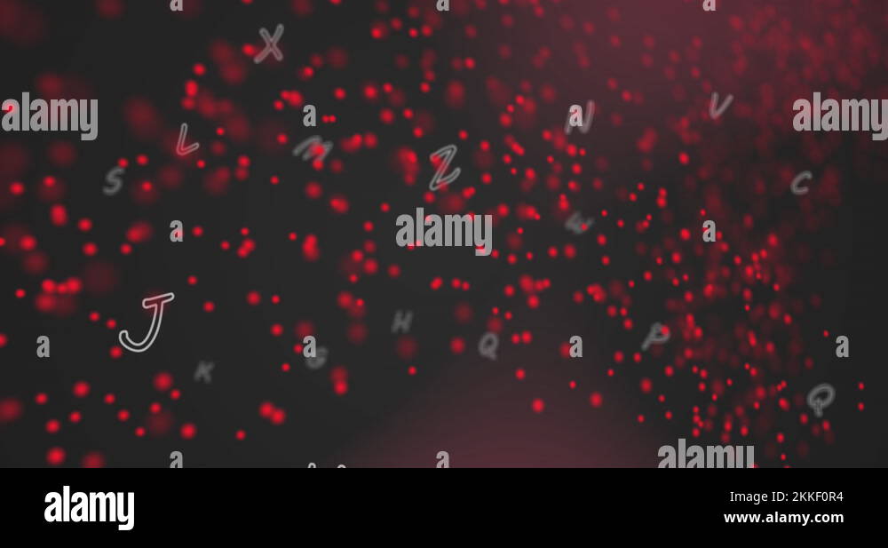 Digital animation of multiple changing numbers against red dna ...