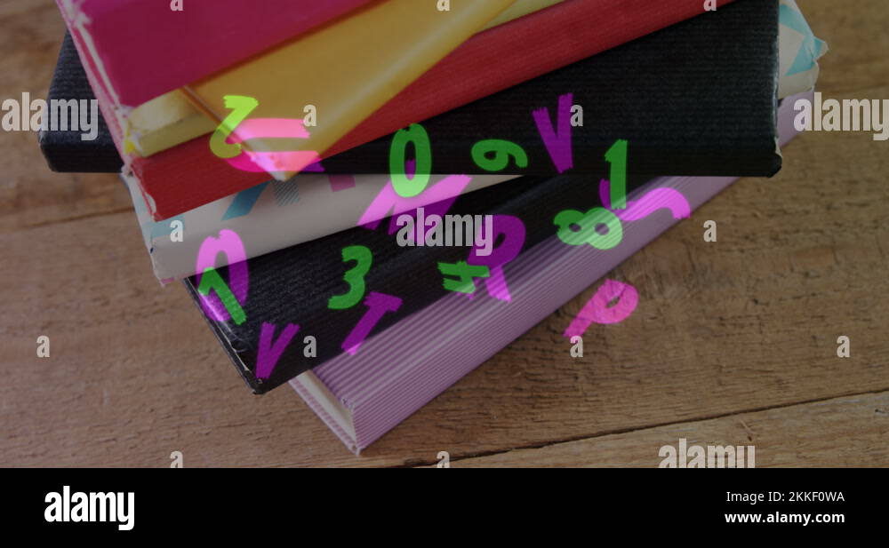 Digital composition of multiple changing alphabets and numbers floating against Stock Video ...