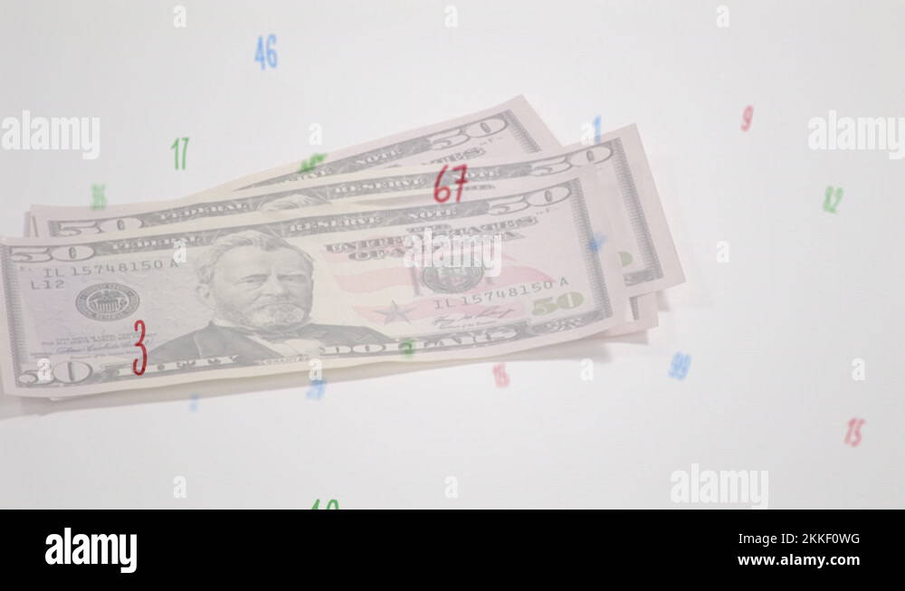 Digital composition of multiple numbers and symbols floating against ...