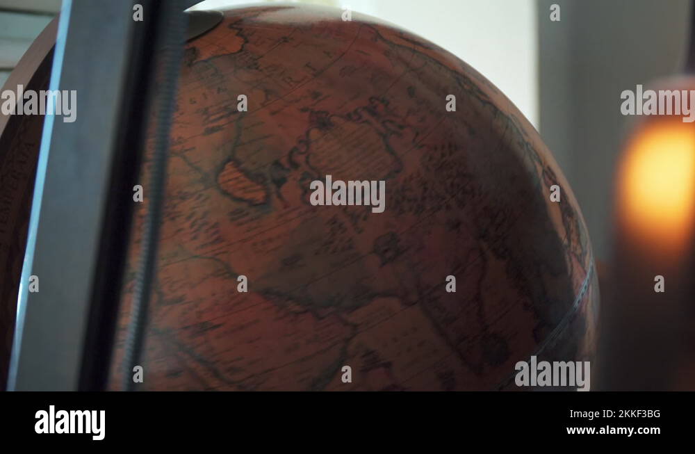 Table Top Revolving World Globe of Earth, Ancient Map Showing Routes ...
