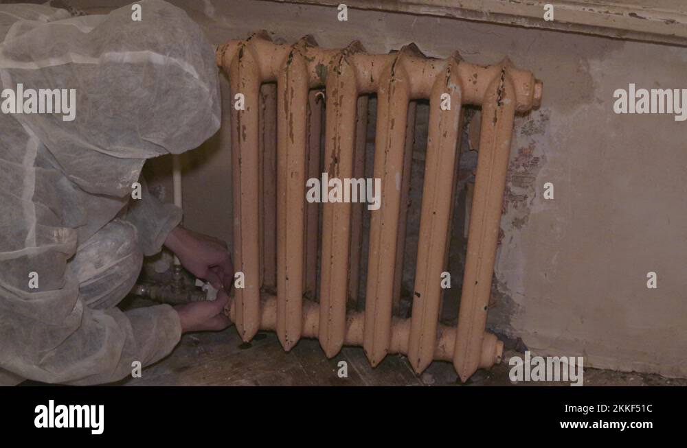 restoration repair of the old radiator heater purge compressed air ...