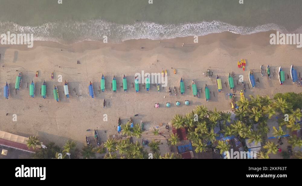 Boats At White Sand Beach Of Palolem During Summer In Canacona, South ...