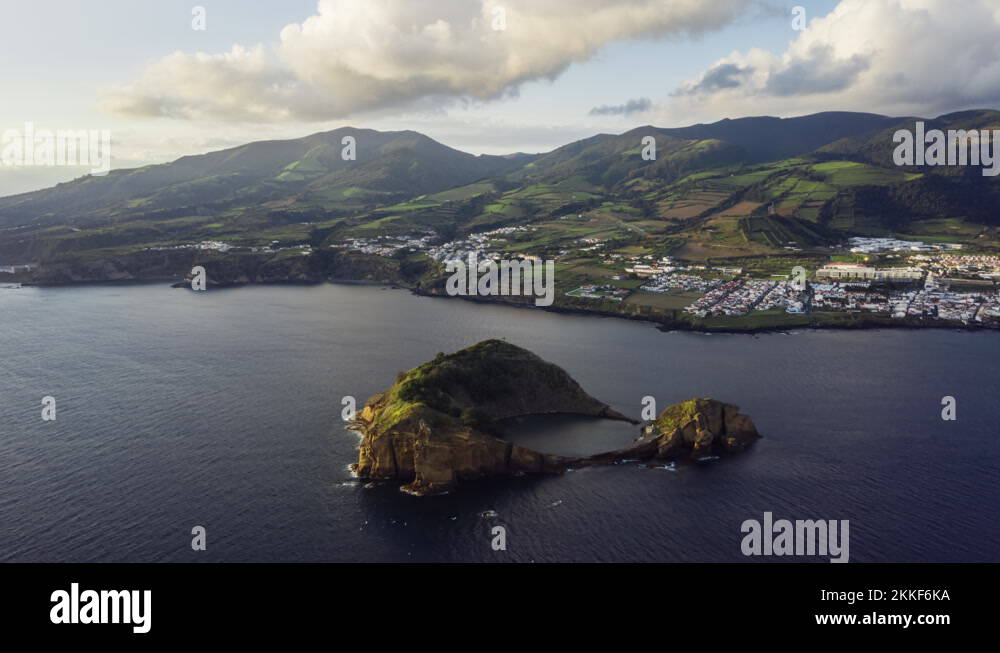 Islet of Vila Franca do Campo formed by crater near Sao Miguel Island ...