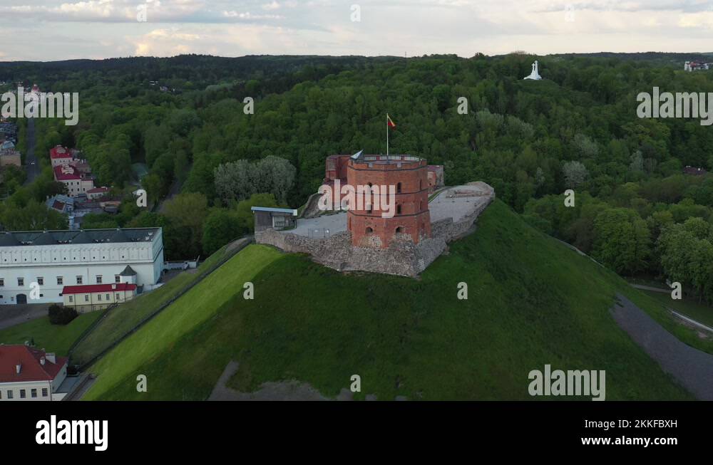 Gediminas Castle and Vilnius Old Town in Lithuania. Sightseeing Object ...