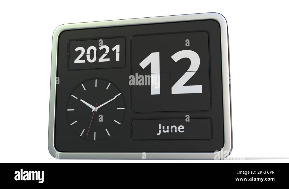 June 13 date on the flip clock calendar, 3d animation Stock Video ...