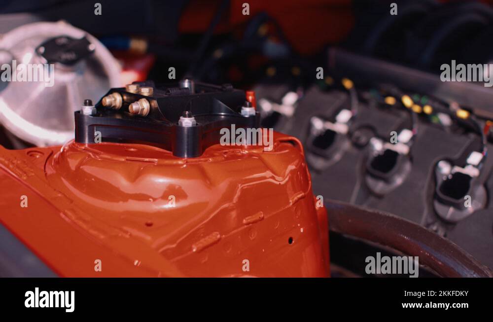 Arc Shot of Flawless Clean Powerful V8 Engine of 2008 Ford Mustang GT3 ...