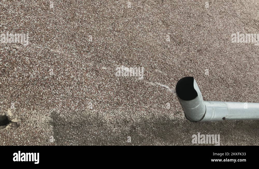 Rain drain pipe on the building. gutter, water flow, rainwater drainage ...
